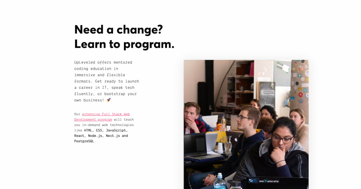 Learn to code. Design your future. - UpLeveled